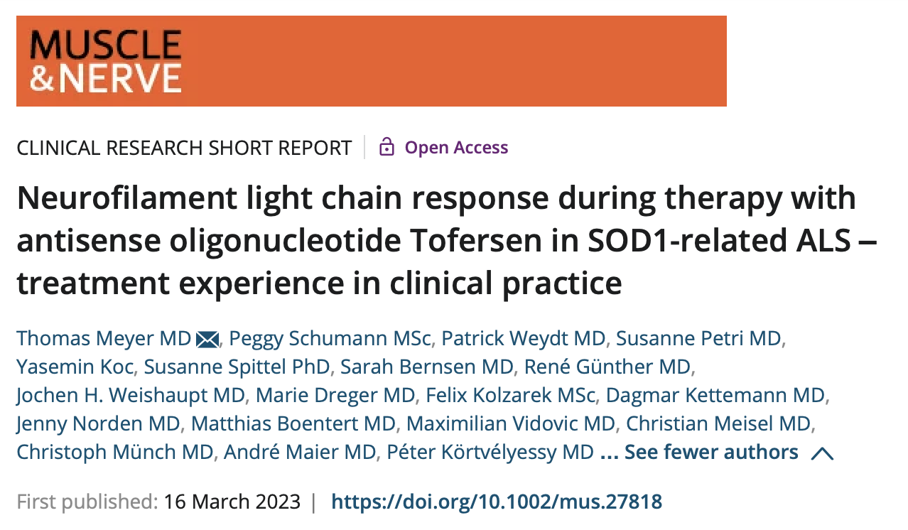 Tofersen reduziert Neurofilament – Erste Ergebnisse aus dem ...